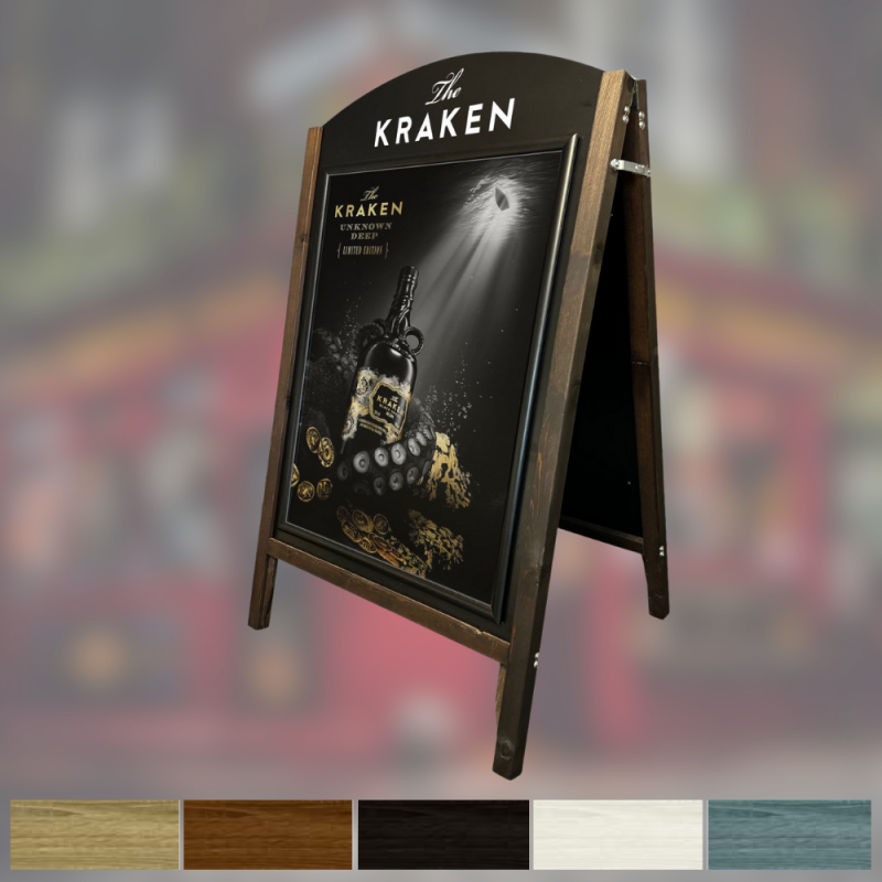 Wooden Chalk A-Board Snap Frame Curved | A Board Signs | UK Sign Shop