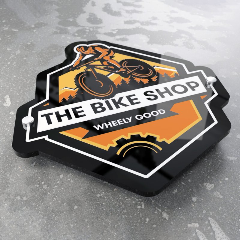 Black Glossy Acrylic Sign Cut To Shape | Acrylic Signs | UK Sign Shop