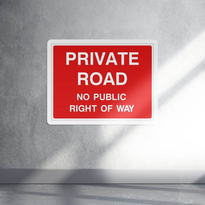 Private road no public right of way access sign - landscape | UK Sign Shop