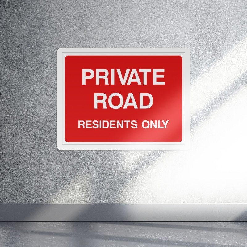 Private road residents only access sign - landscape | UK Sign Shop