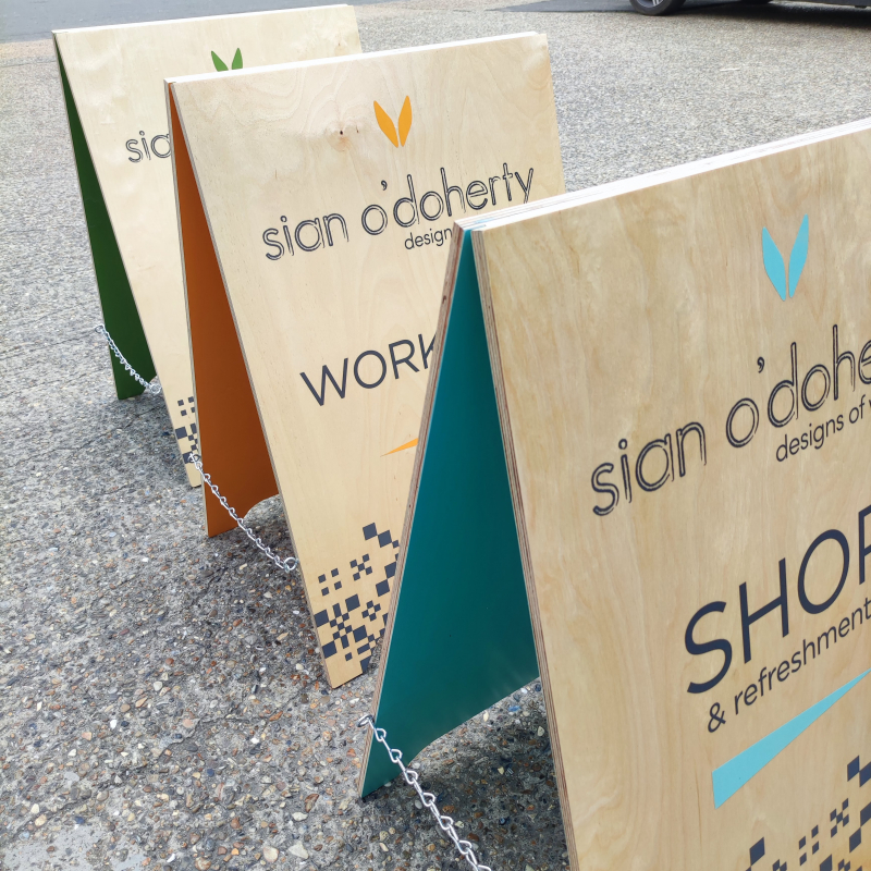 Wooden Pavement Sign Colourwave | Pavement Signs | UK Sign Shop