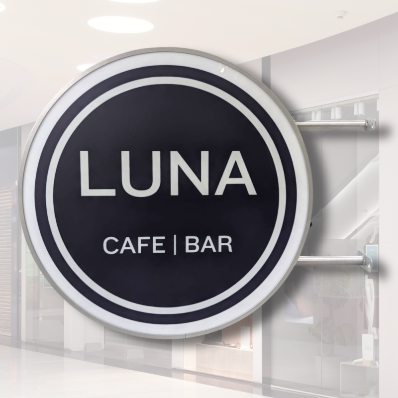 Round Projecting 70cm Lightbox LED with Printed Graphics Circle