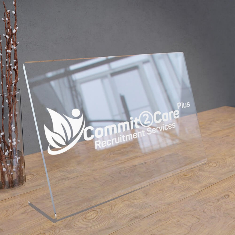 Freestanding Acrylic Desk Sign | Acrylic Signs | UK Sign Shop