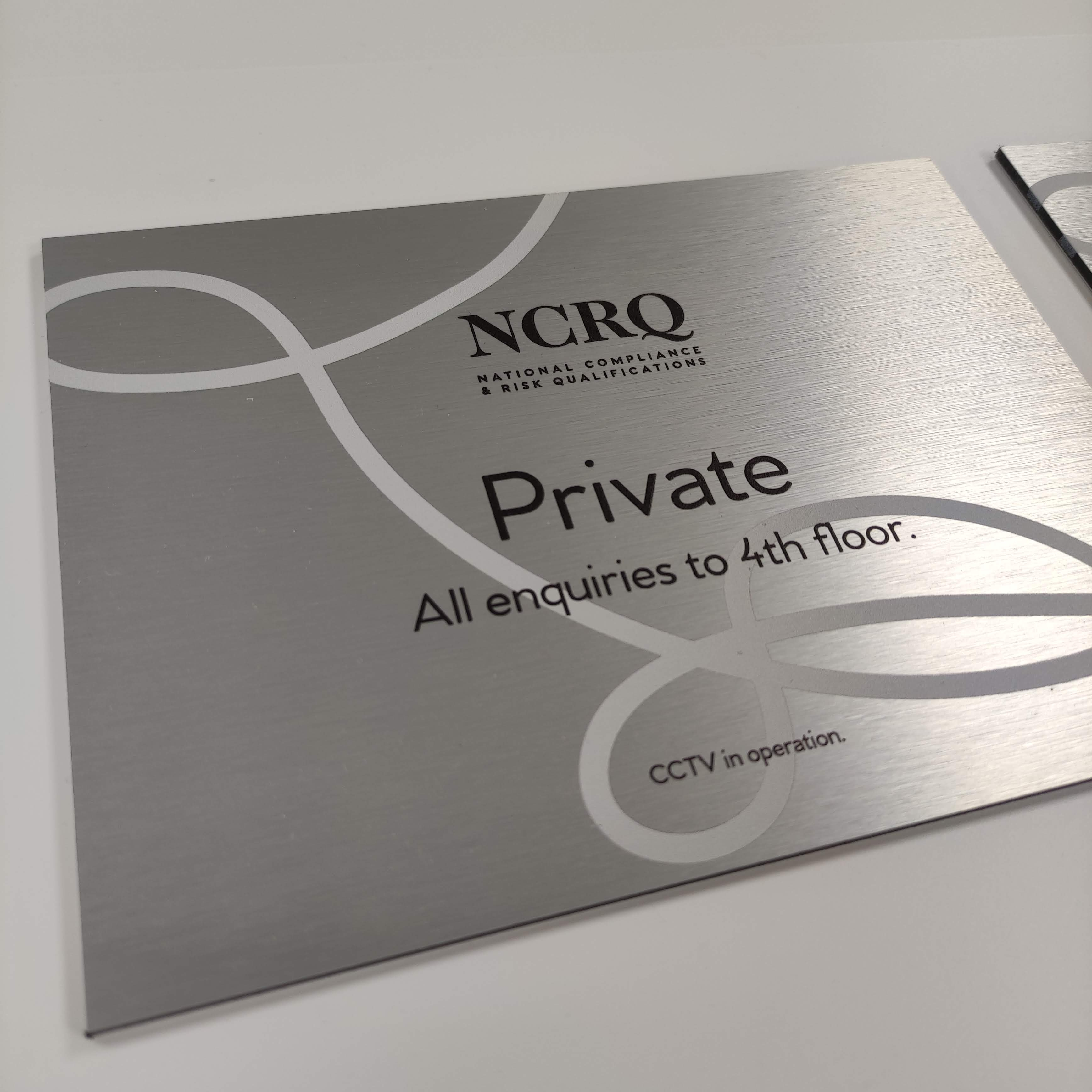 Brushed Aluminium Single Layer Panel | Aluminium Signs | UK Sign Shop